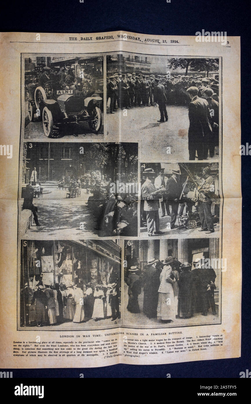 London in wartime photographs in 'The Daily Graphic' (12th August 1914 ...