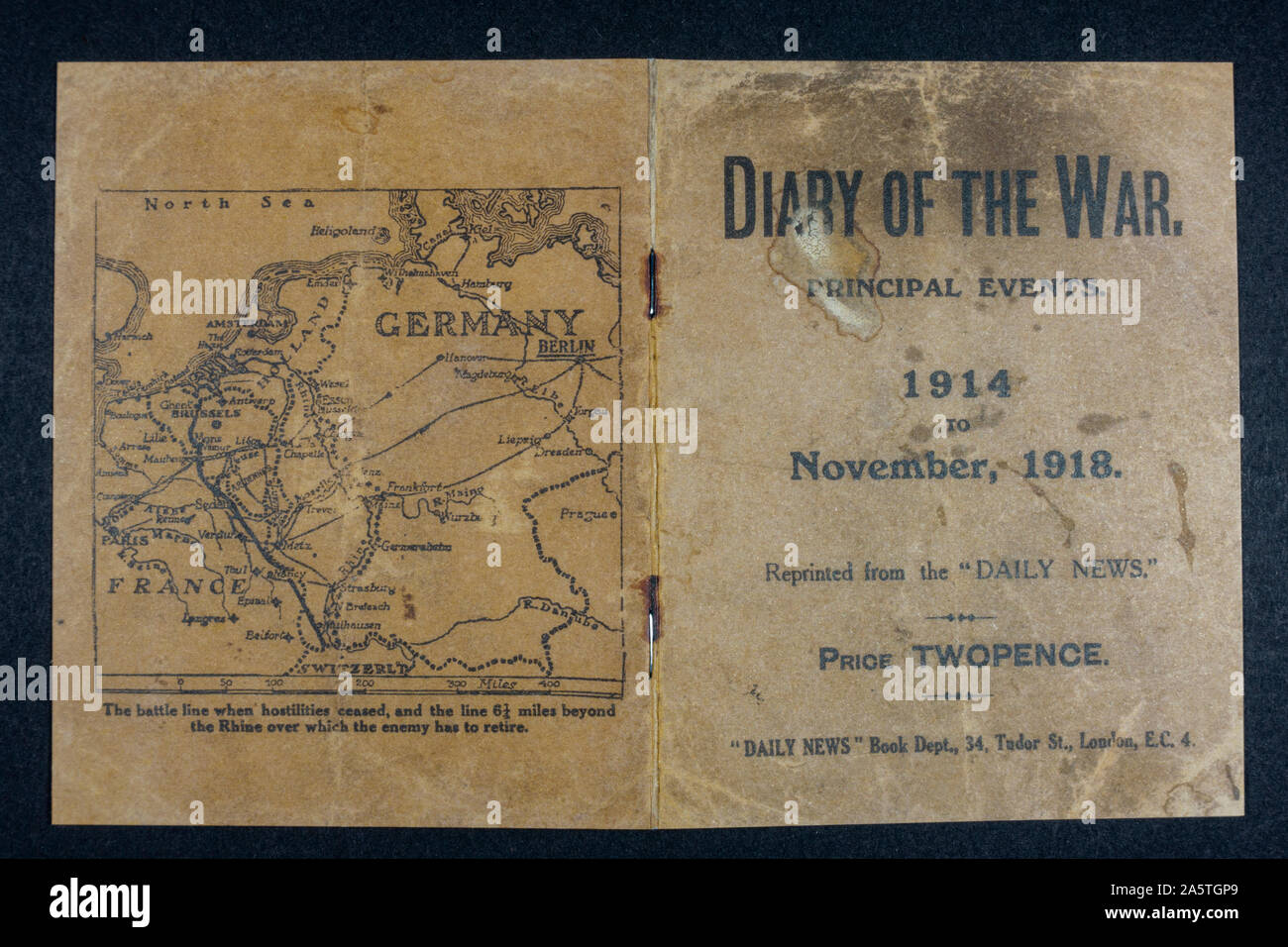 A "Diary of the War" booklet made by the Daily News indicating key ...