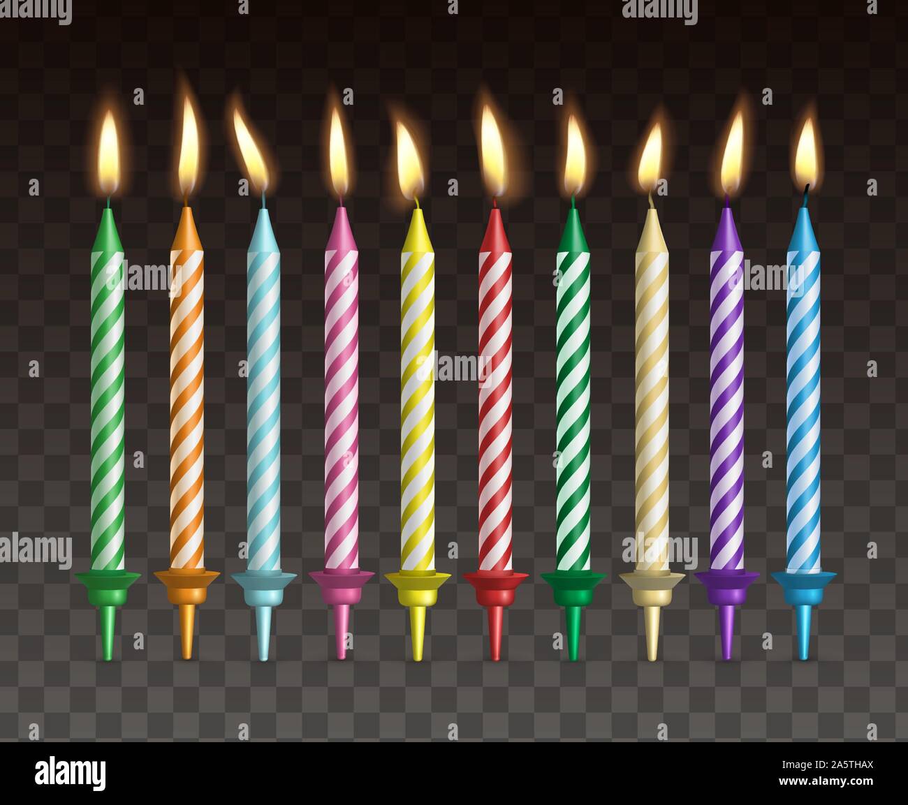 Birthday cake glowing candles Stock Vector Images - Alamy