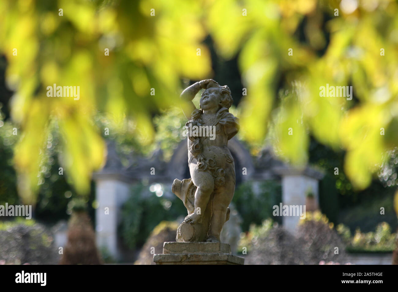 Blankenburg, Germany. 10th Oct, 2019. The baroque terrace garden below ...