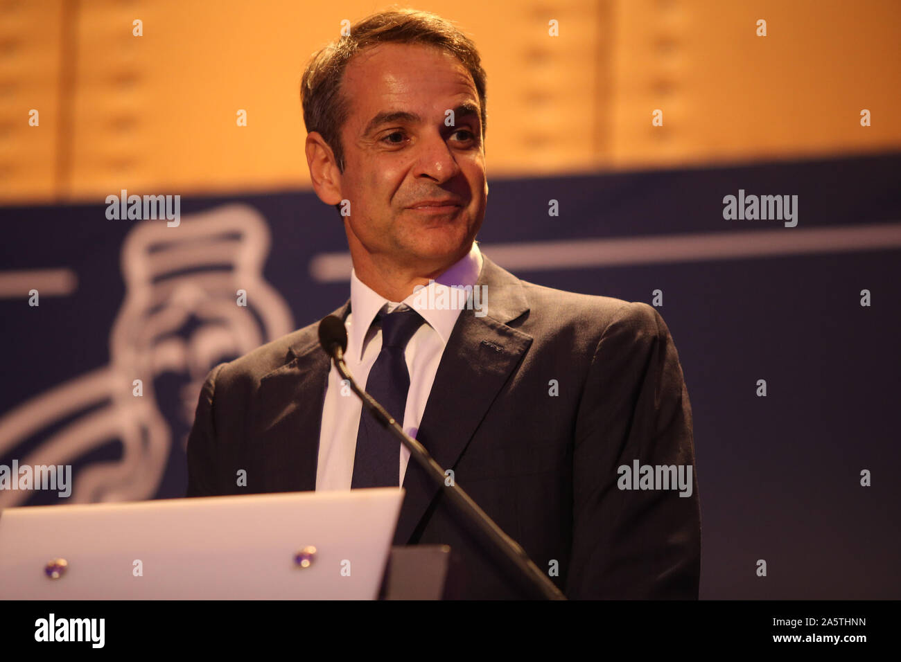 Thessaloniki, Greece. 22nd Oct, 2019. Greek Prime Minister Kyriakos ...