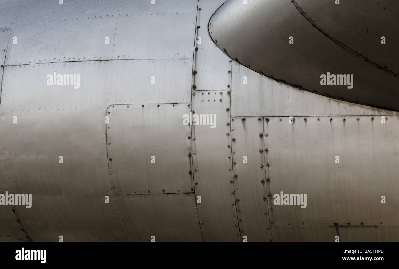 pattern background part of the aircraft body detail old close up Stock ...