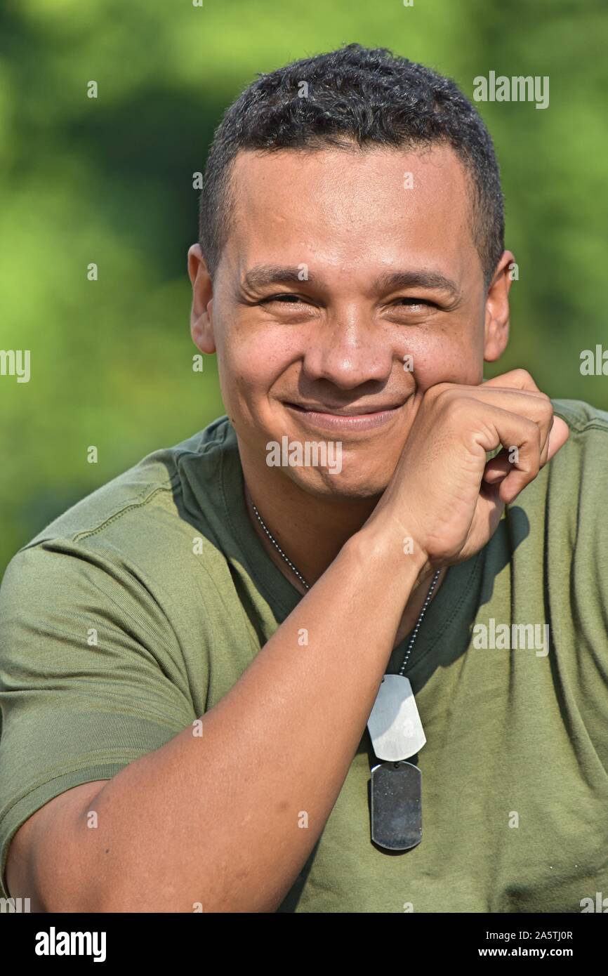 Military Male Soldier And Happiness Stock Photo - Alamy