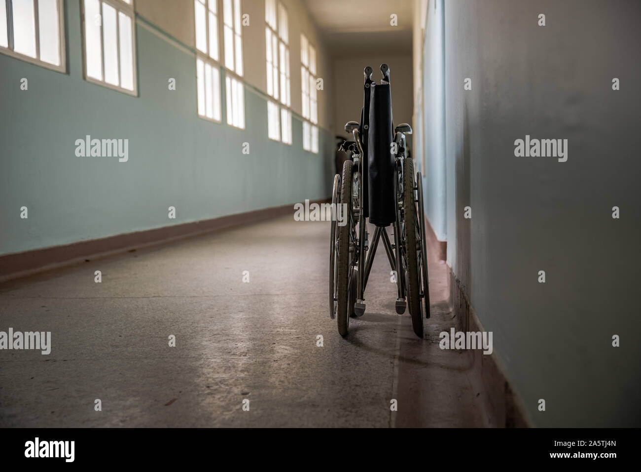 An old clinic with poor patient conditions. Neglected hygiene, field ...