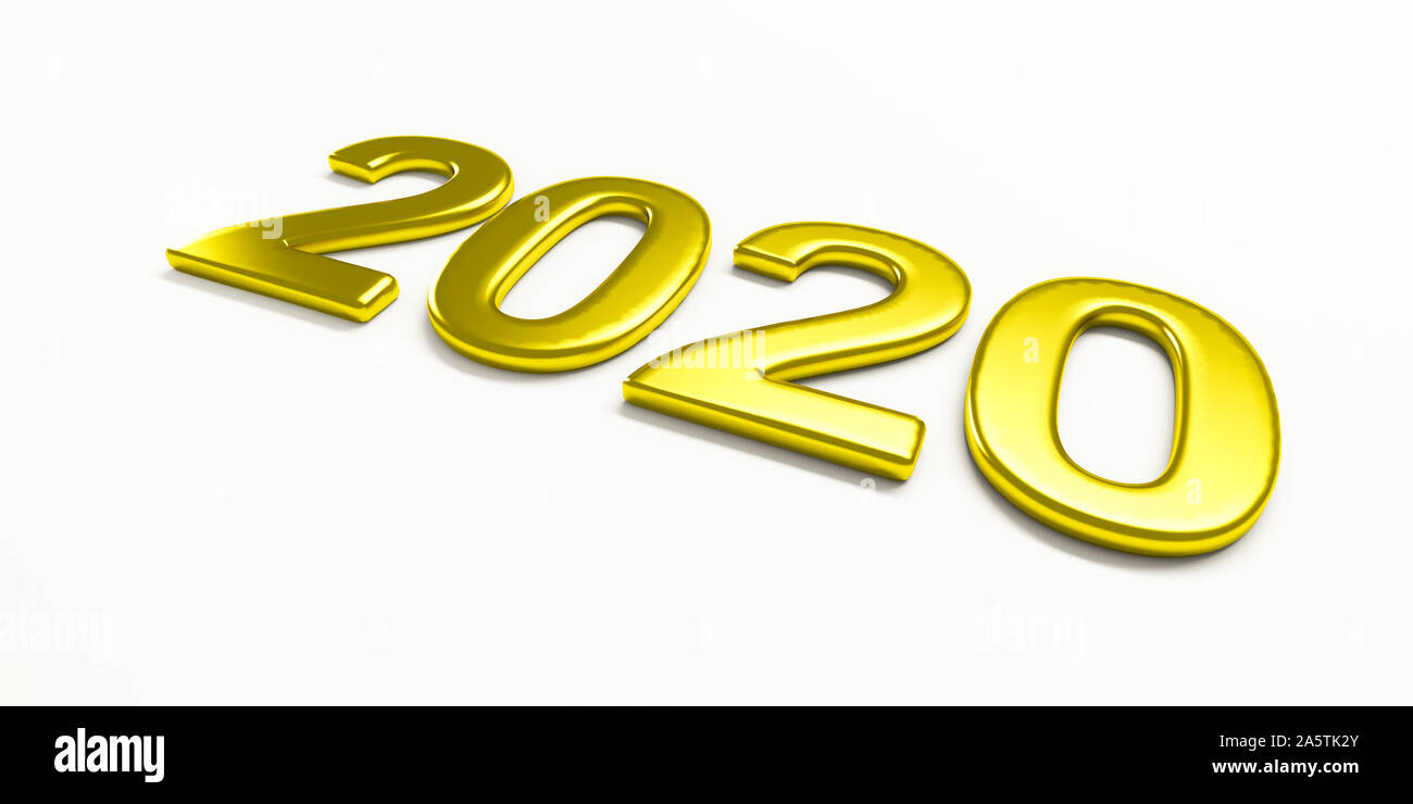 2020 gold 3D design for new year celebration invitation card image ...