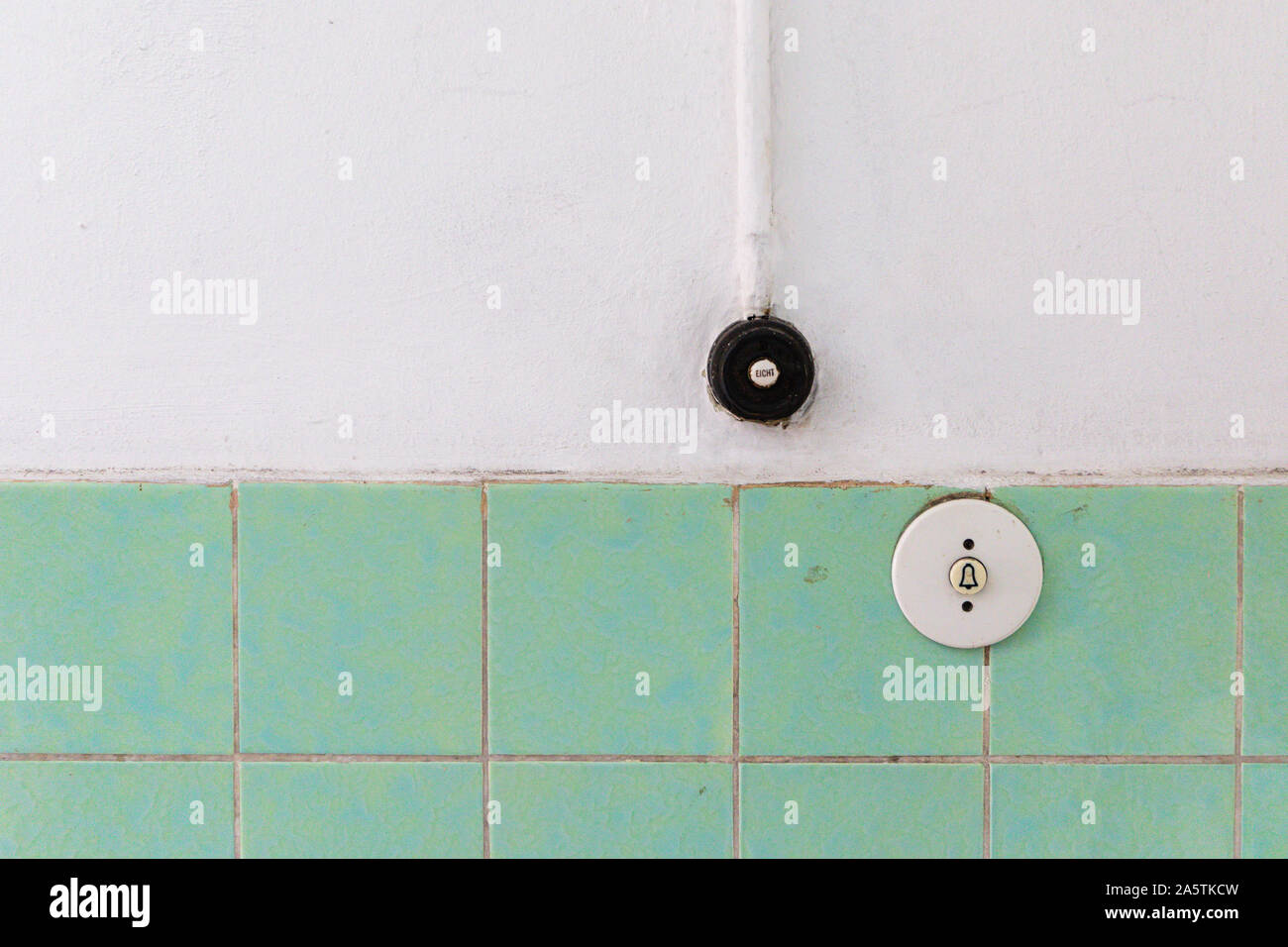 Vintage toggles for Licht which means light in German and bell on wall ...