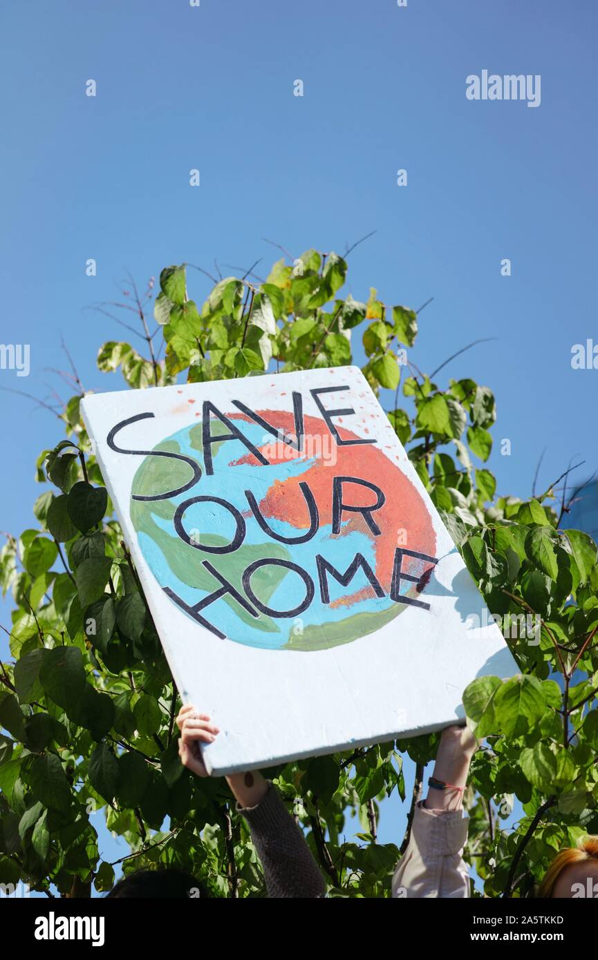 Climate change protest poster Stock Photo - Alamy