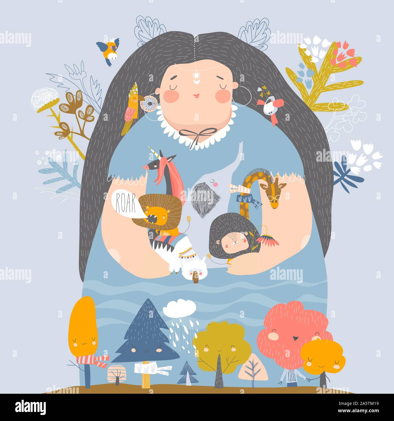 Beautiful mother earth Stock Vector Images - Alamy