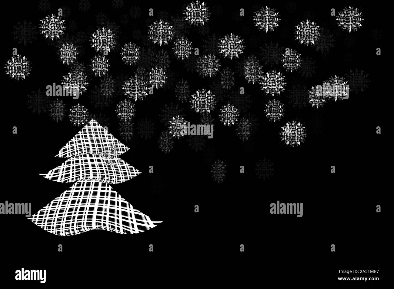 Christmas tree card background Black and White Stock Photos & Images ...