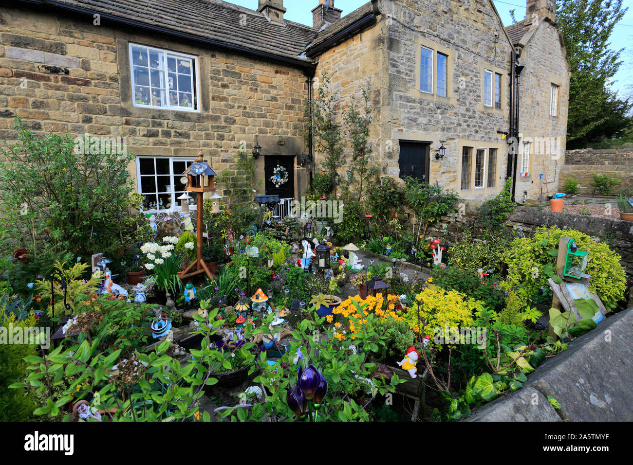 The Plague Cottages, Eyam village, Derbyshire, Peak District National ...