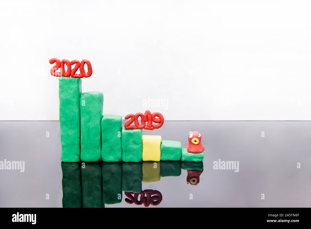 Growing business concept. Graph of success in 2020 year. Graph Bars ...