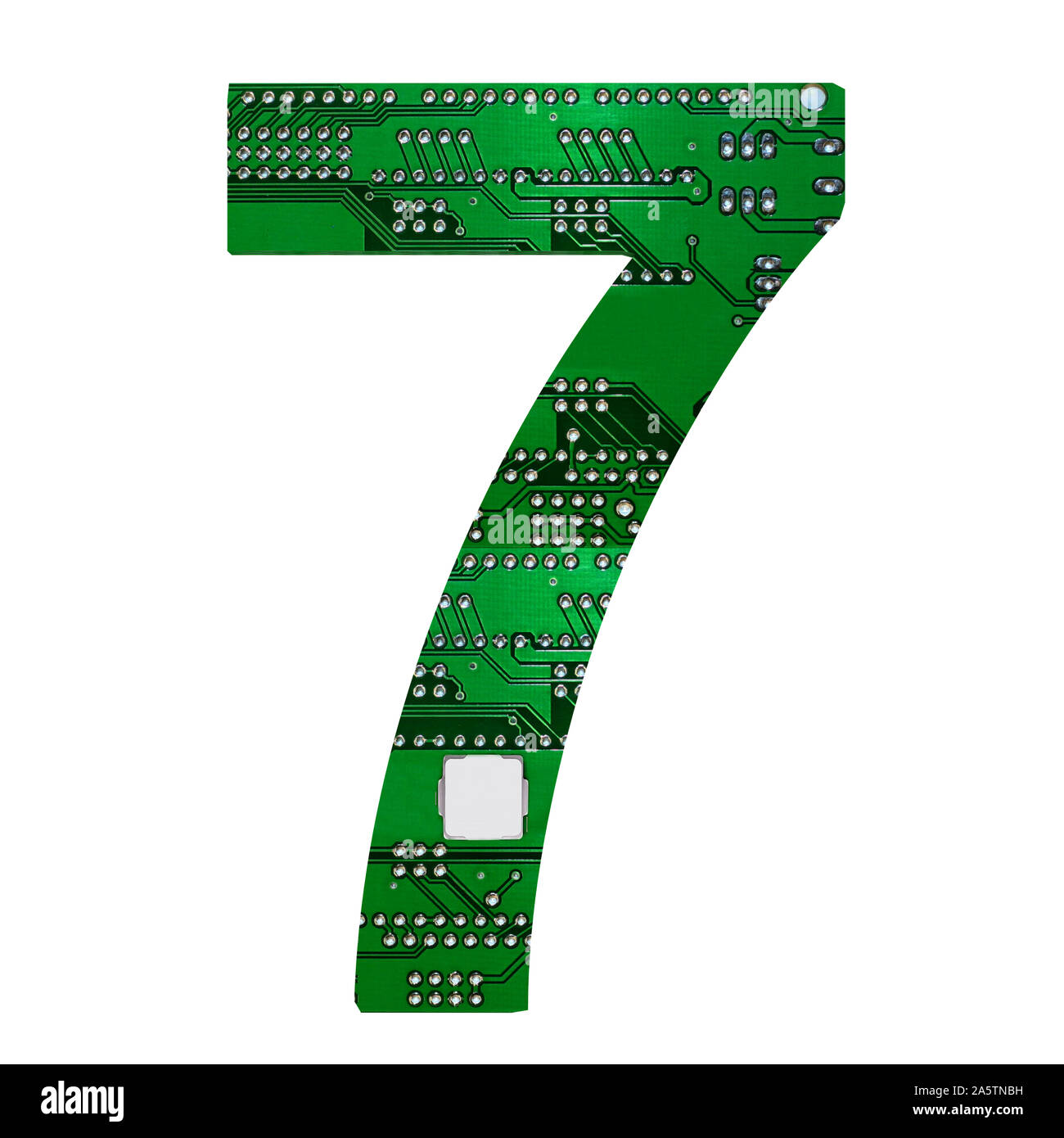 Number 1, Alphabet in circuit board style. Digital hi-tech letter ...