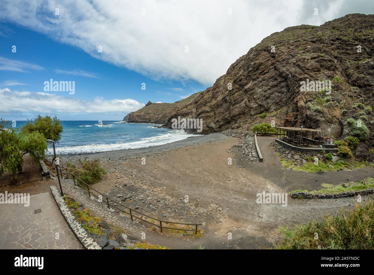 Playa De Caleta the north-eastern part of La Gomera island. Favorite vacation spot of local ...