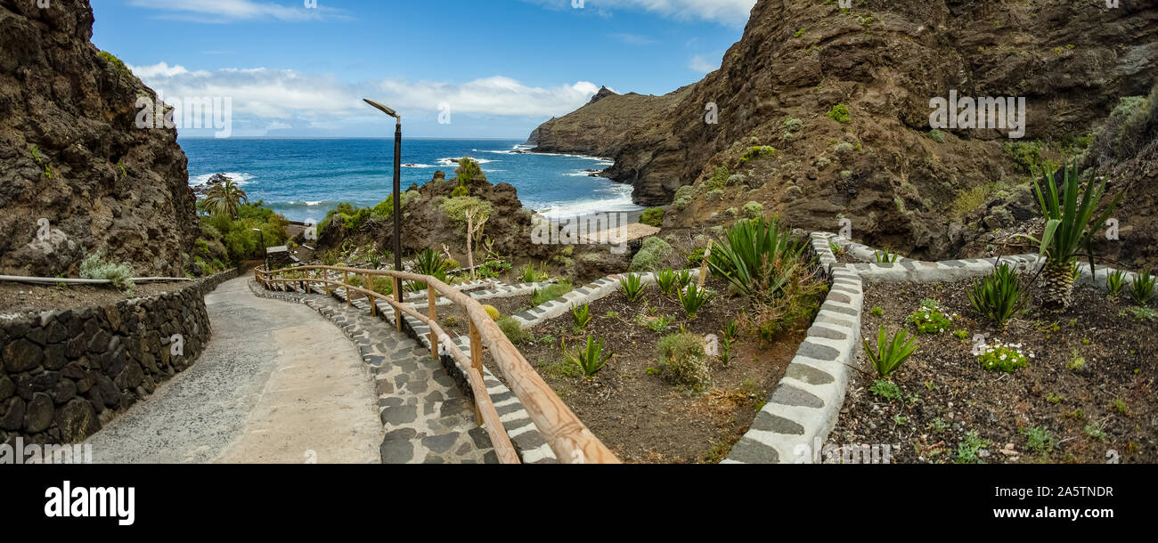Playa De Caleta the north-eastern part of La Gomera island. Favorite vacation spot of local ...