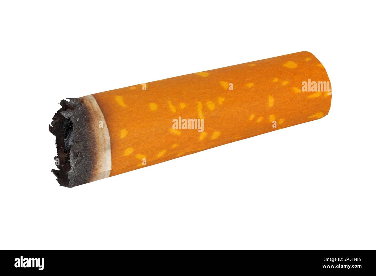 Cigarette end isolated on white background Stock Photo - Alamy
