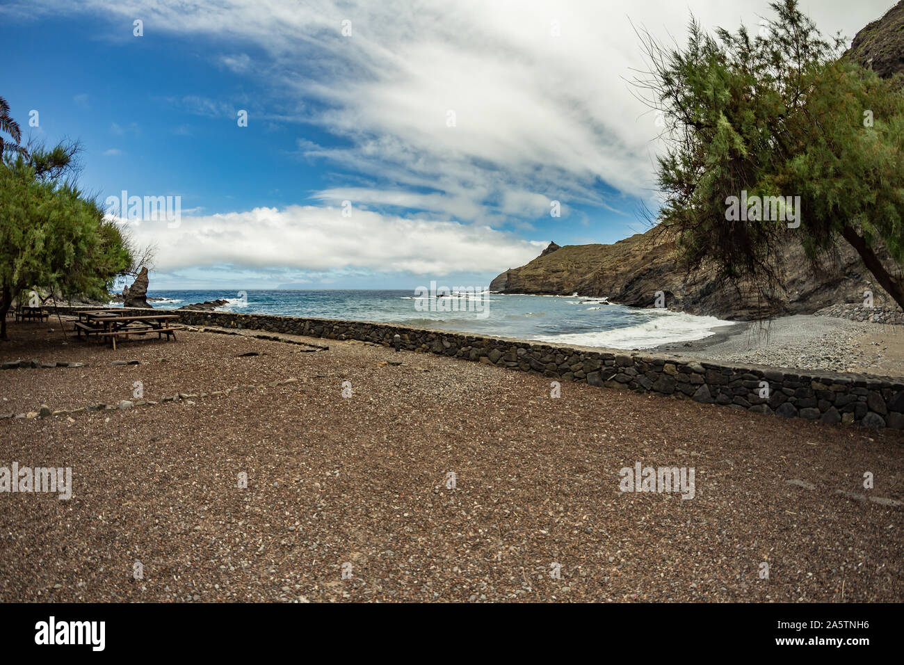 Playa De Caleta the north-eastern part of La Gomera island. Favorite vacation spot of local ...