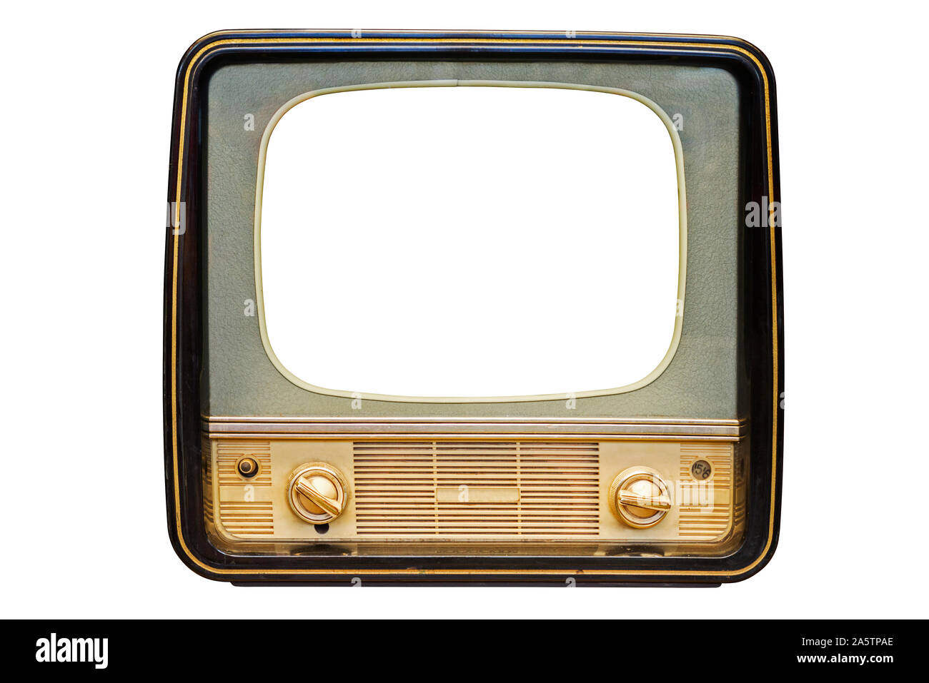 Vintage, retro old television isolated on white background. The old TV ...