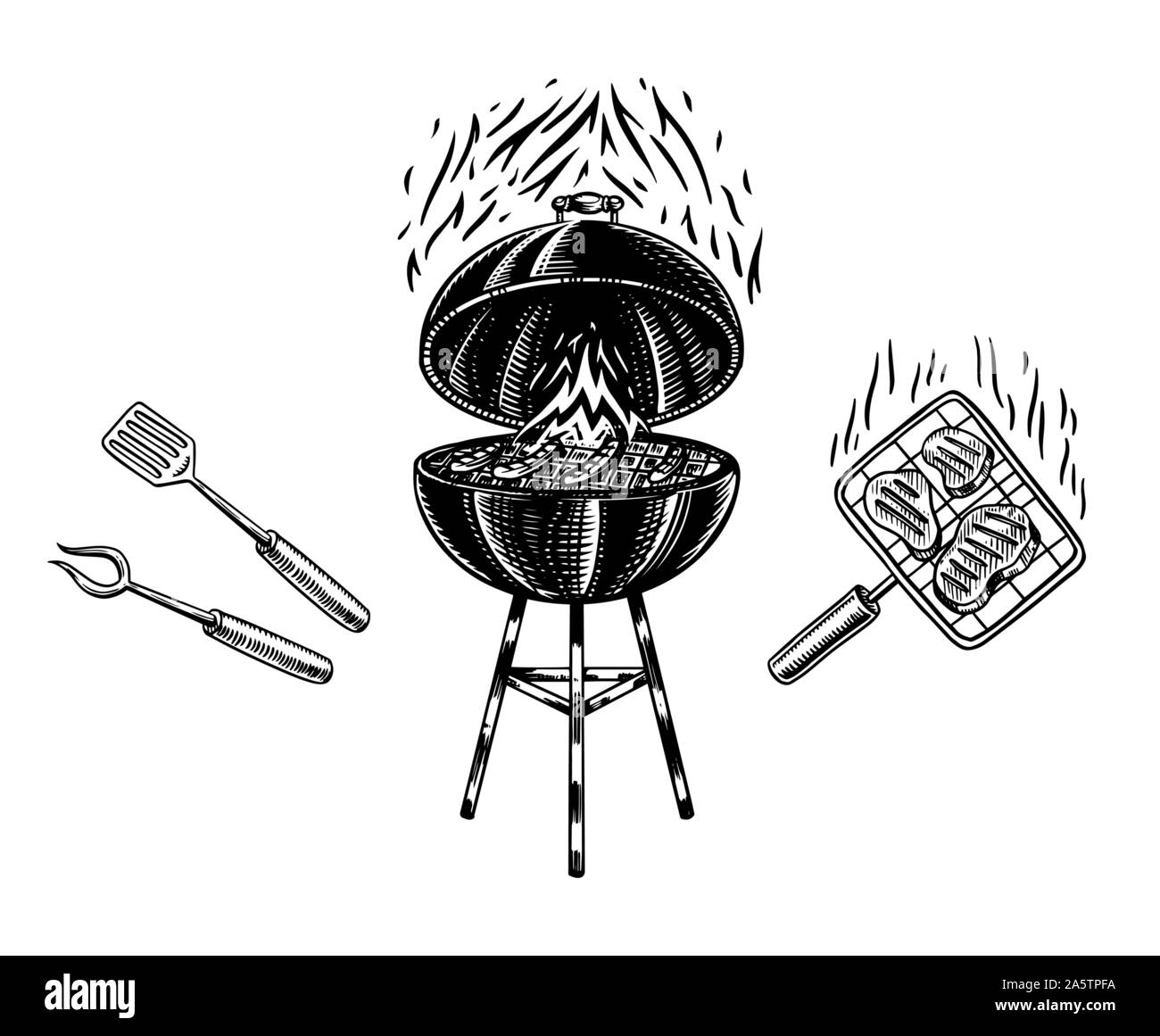 Vintage Bbq Grill Clipart