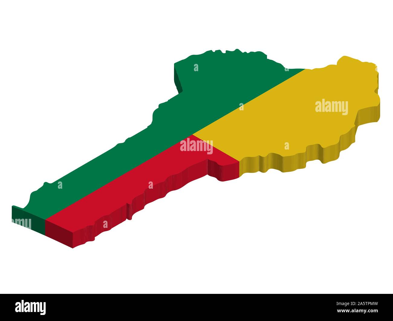 3D Flag map of Benin Vector illustration eps 10 Stock Vector Image ...