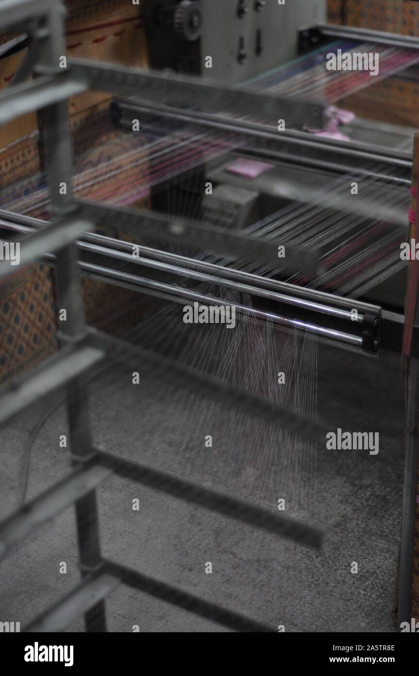 Crochet knitting machine thread input Stock Photo - Alamy