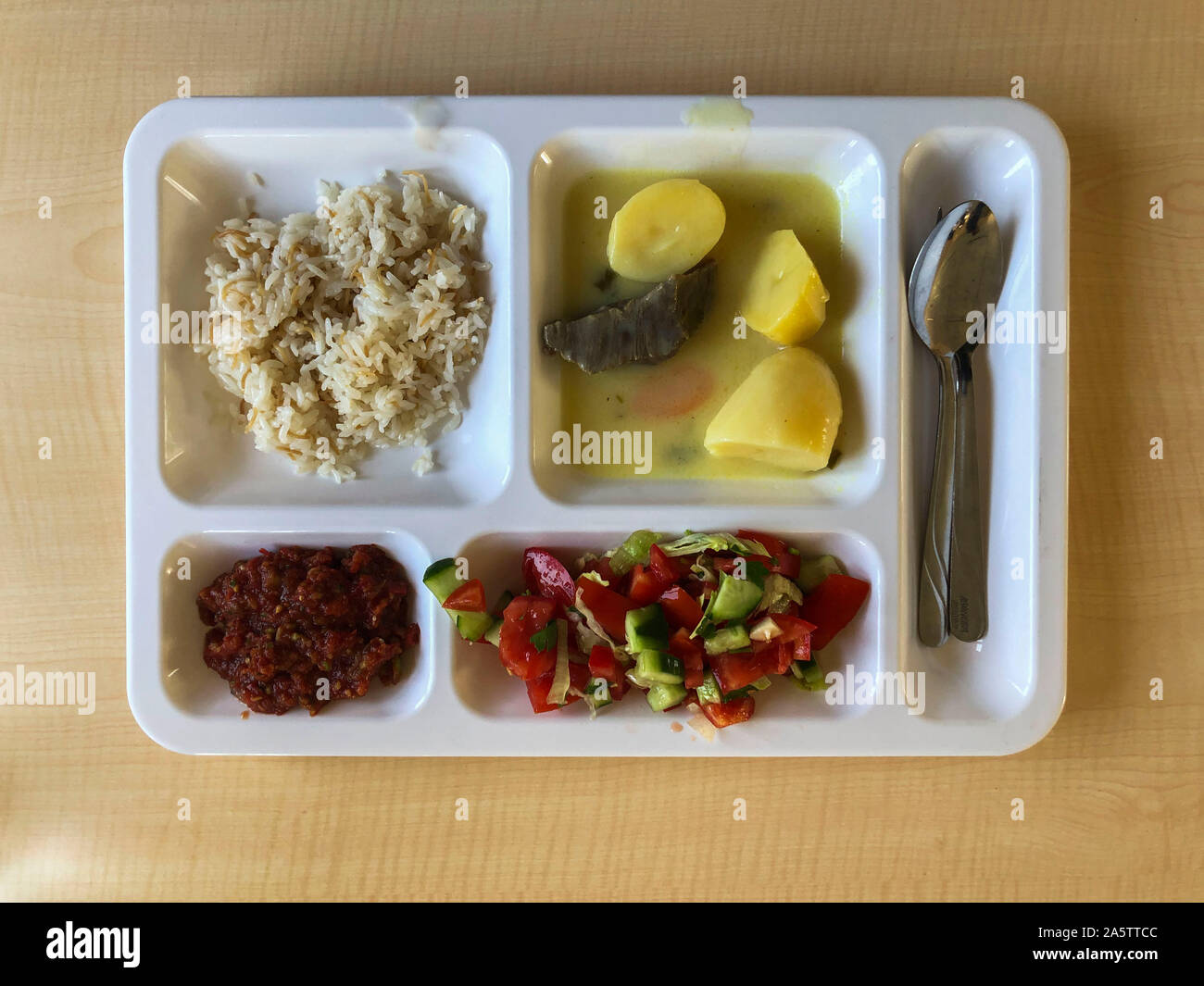 Tabldot food menu in the refectory Stock Photo - Alamy