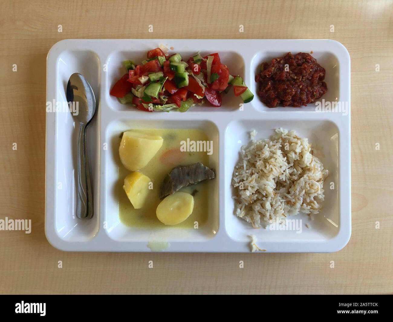 Tabldot food menu in the refectory Stock Photo - Alamy