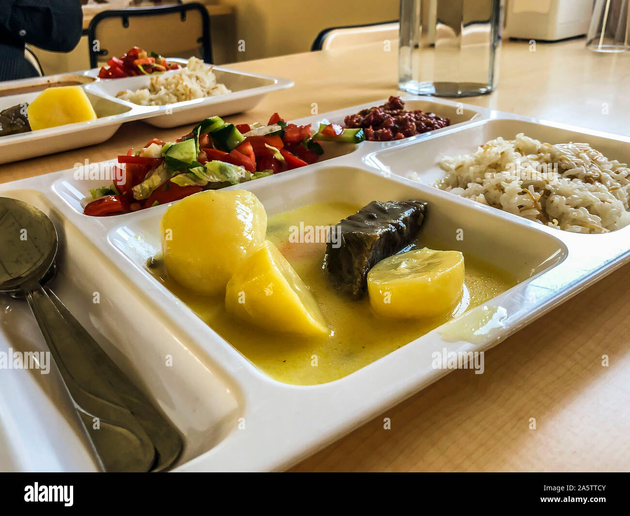 Tabldot food menu in the refectory Stock Photo - Alamy
