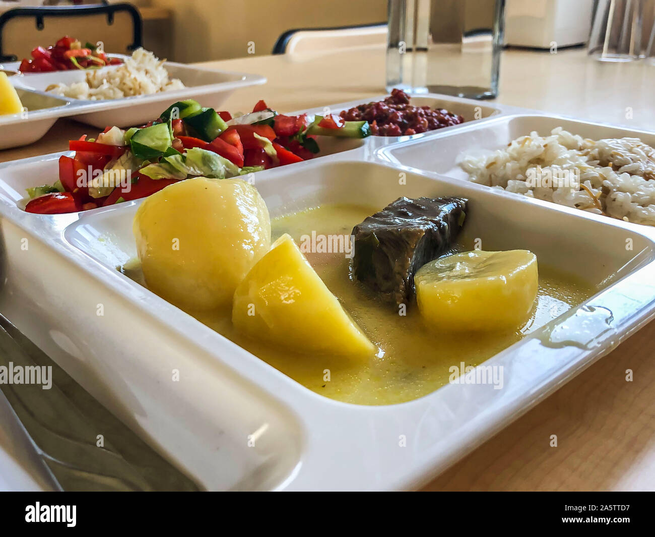Tabldot food menu in the refectory Stock Photo - Alamy