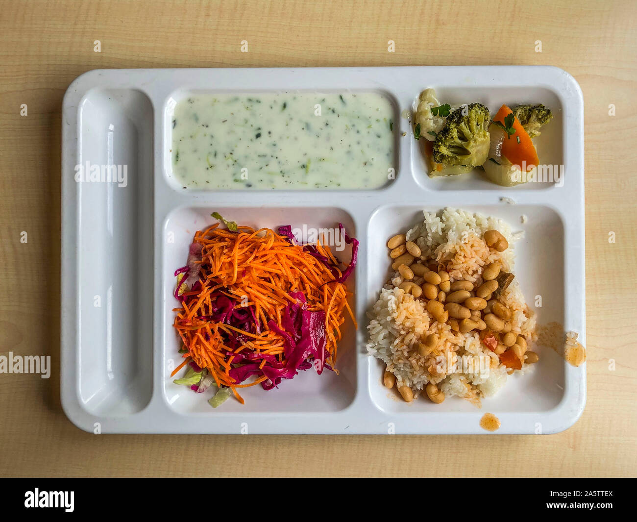 Tabldot food menu in the refectory Stock Photo - Alamy