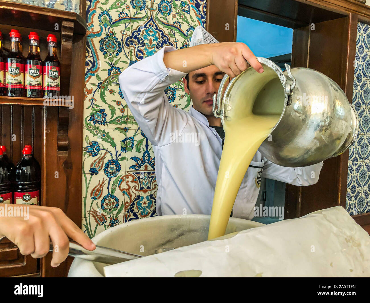 Insider of historical Vefa boza building, Istanbul, Turkey, 16.10.2019 ...