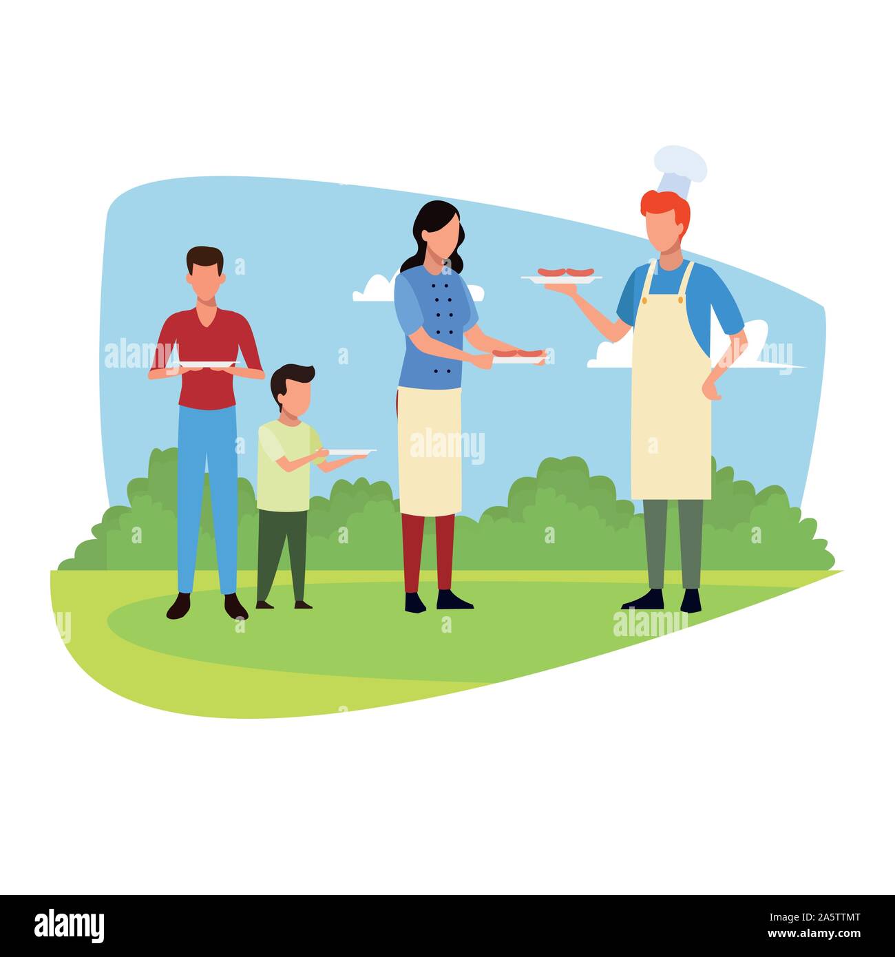 avatar people and boy standing, colorful design Stock Vector Image ...