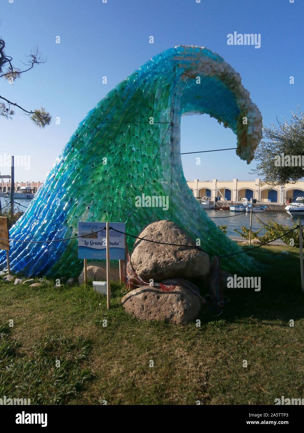 Acciaroli, monument to recycling made with plastic bottles Stock Photo ...