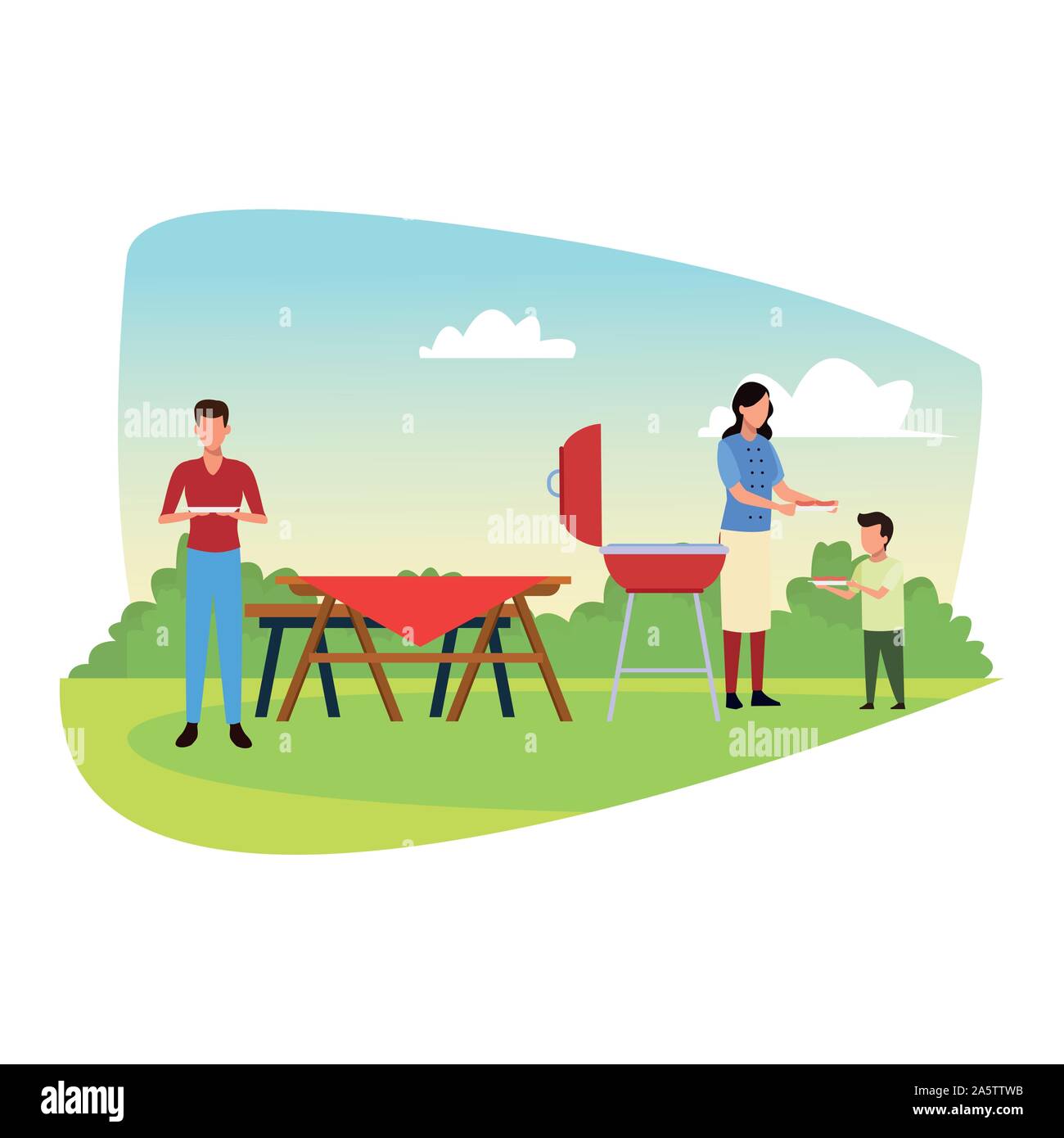 bbq and picnic outdoor, colorful design Stock Vector Image & Art - Alamy