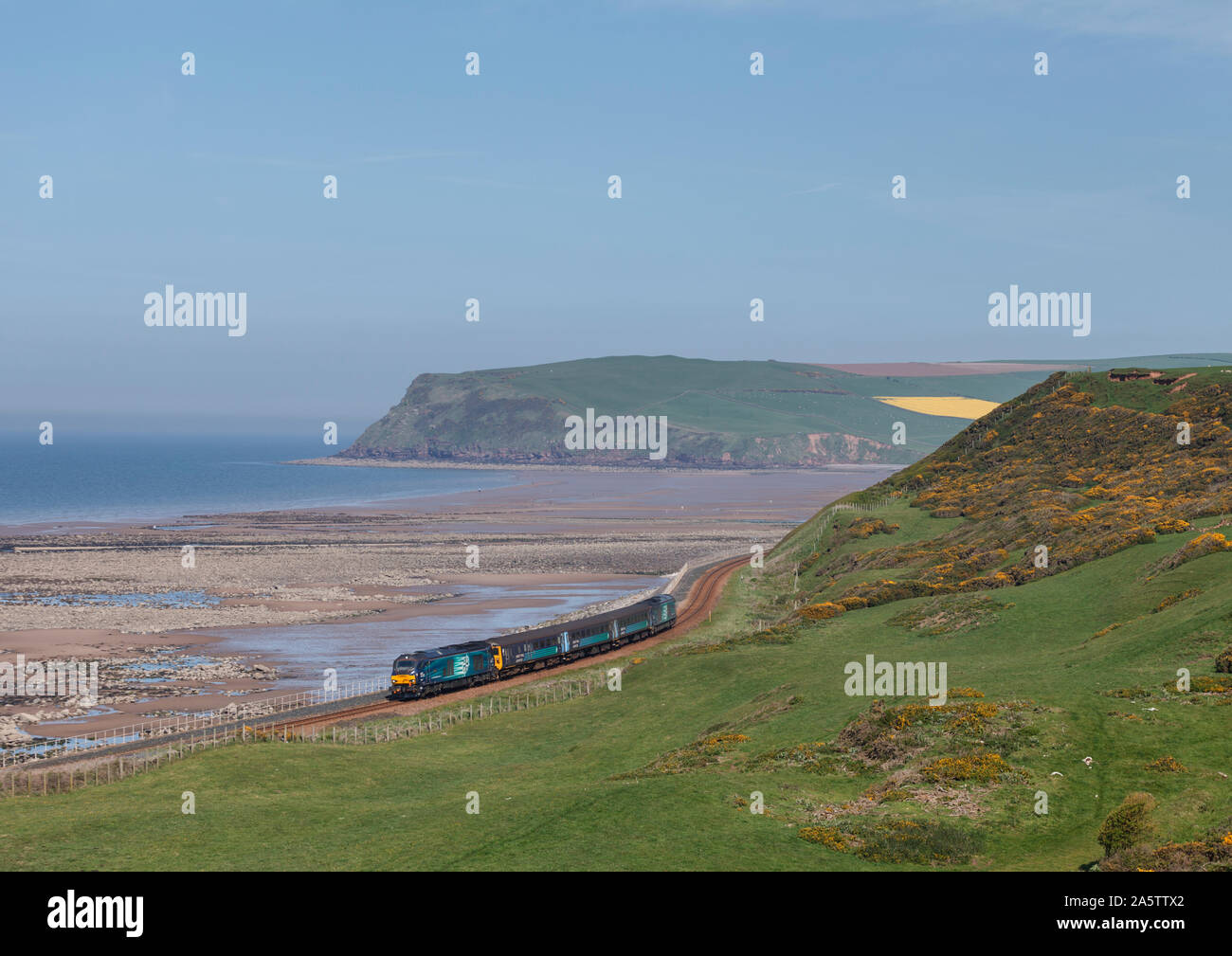 Direct Rail Services class 68 locomotive passing Coulderton, south of ...