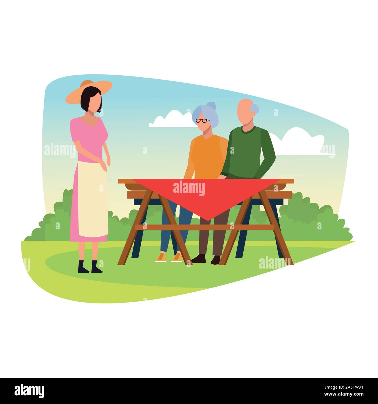 Table in old green Stock Vector Images - Alamy