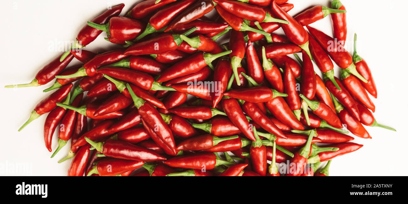 Pile of Fresh Chili and Ripe Red Hot Chili. Top view. Chili Saltillo ...