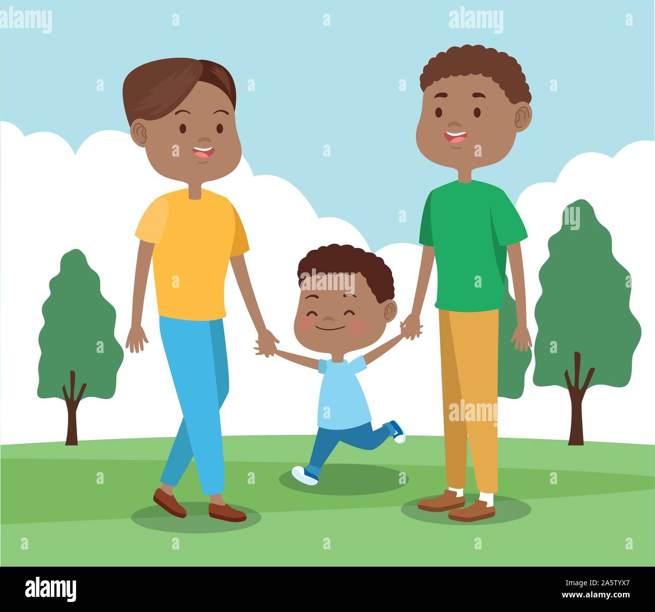 cartoon men with little boy icon Stock Vector Image & Art - Alamy