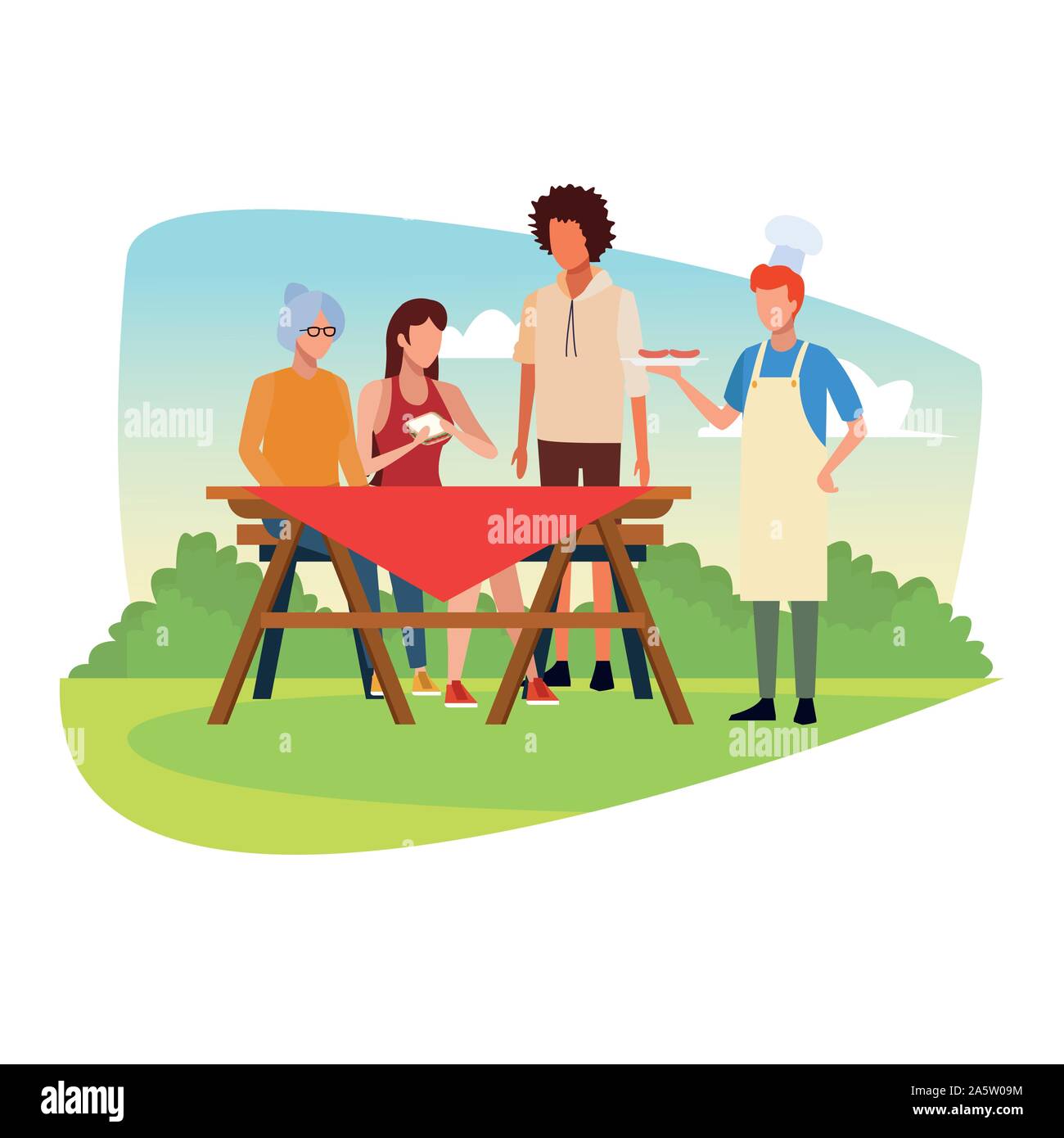 Sunny picnic family Cut Out Stock Images & Pictures - Alamy