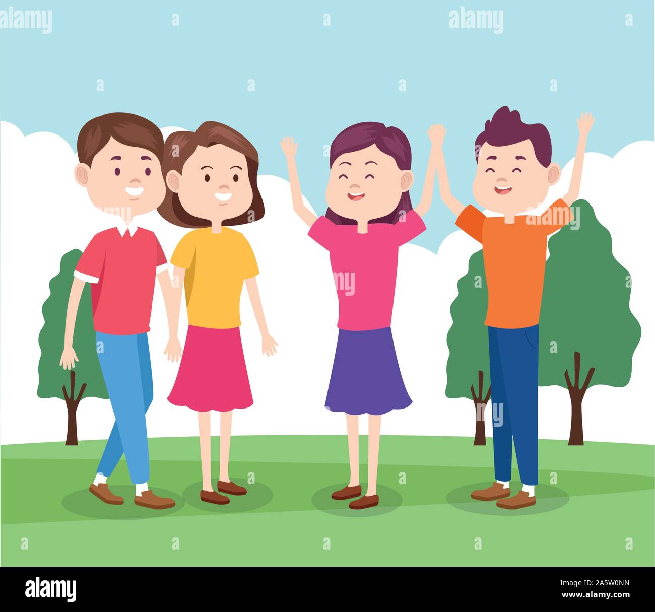 Teenage conversation Stock Vector Images - Alamy