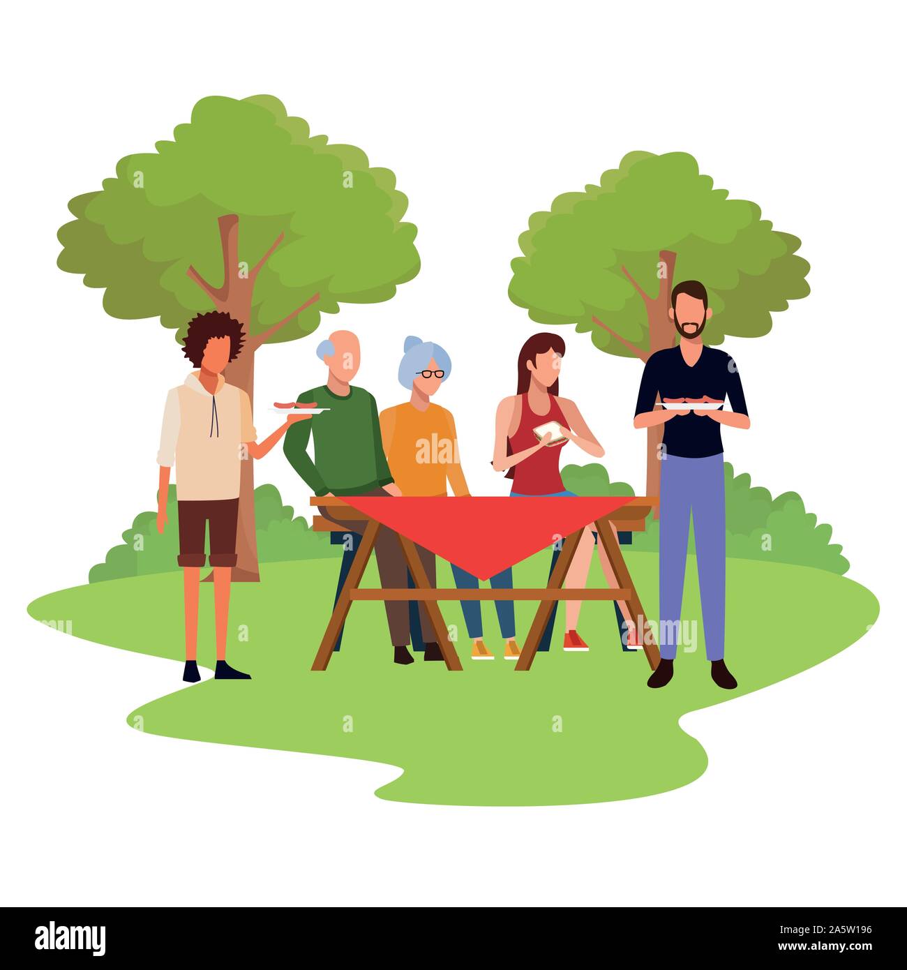 avatar friends and family in a picnic time Stock Vector Image & Art - Alamy