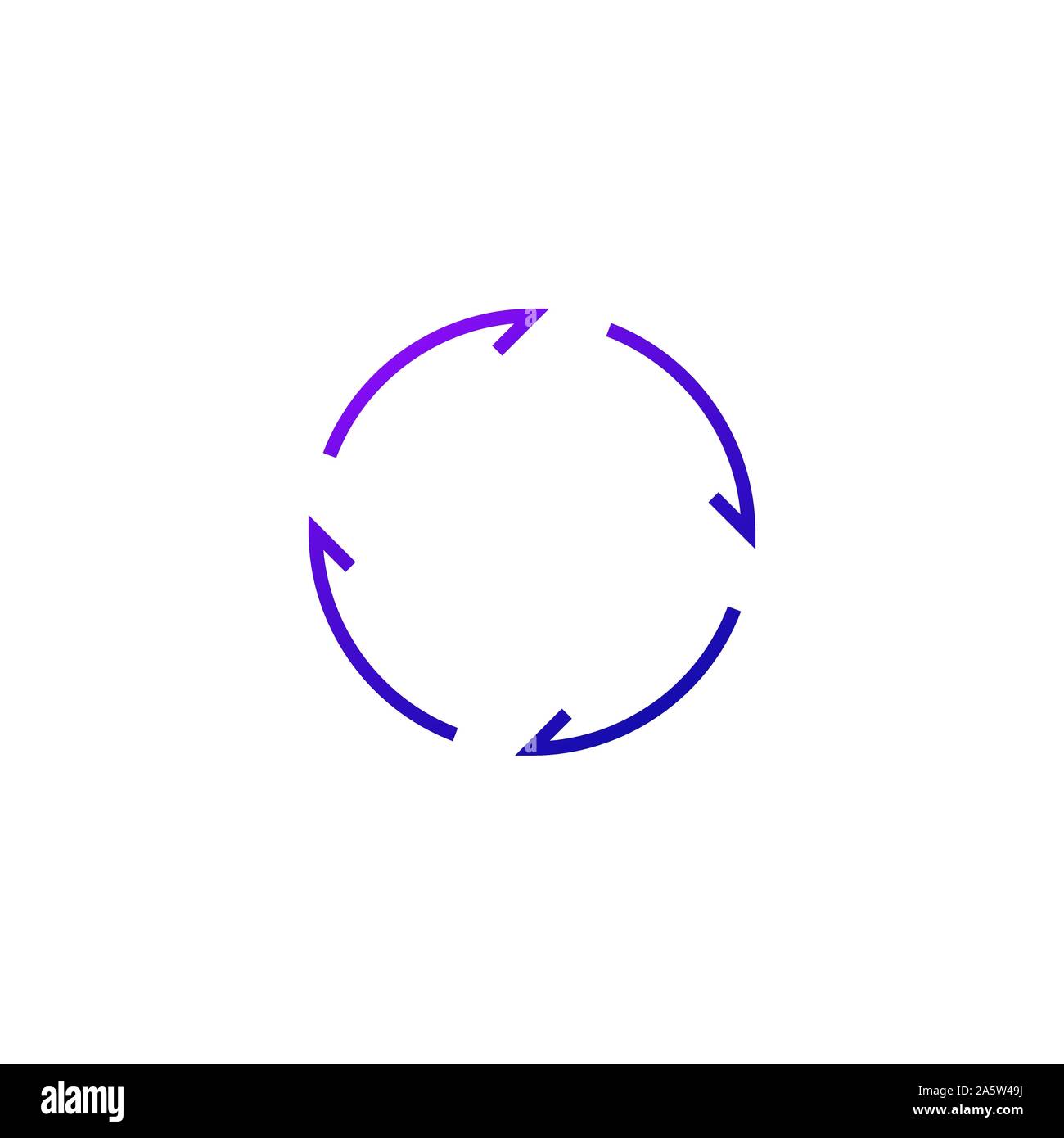 Abstract Linear Circle Arrow Icon Stock Vector Illustration Isolated On White Background Stock