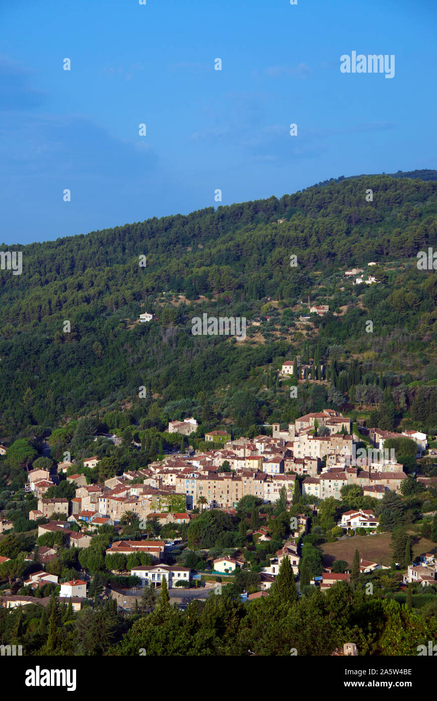 Aerial view Seillans Les Plus Beaux Villages de France Provence Alpes ...