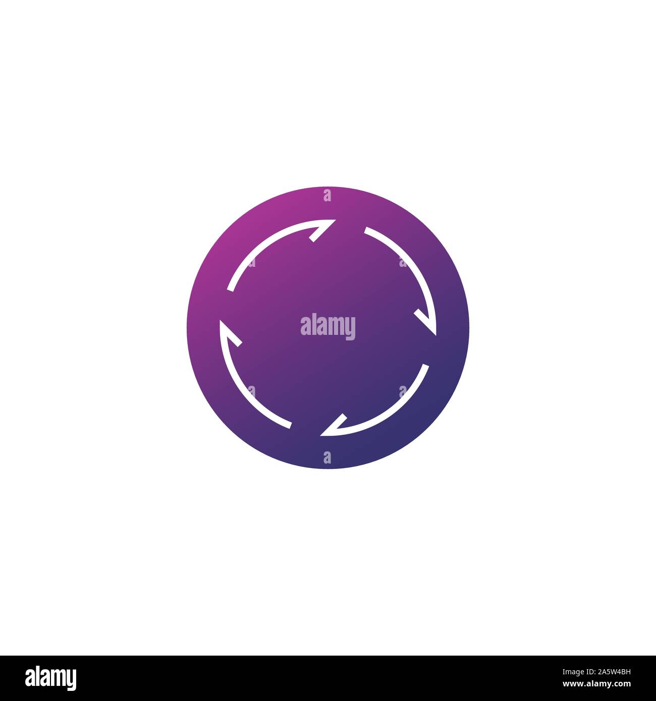 Abstract Linear Circle Arrow Icon Stock Vector Illustration Isolated On White Background Stock