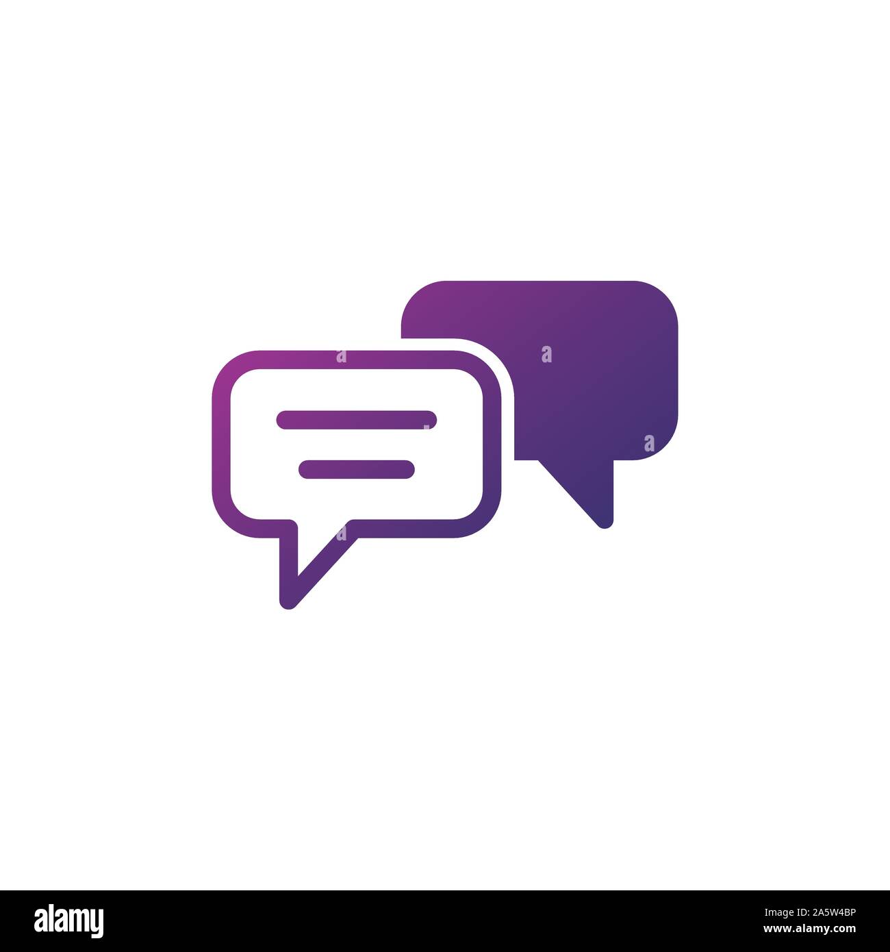 Two Speech bubbles Icon. Simple flat symbol. Stock Vector illustration ...