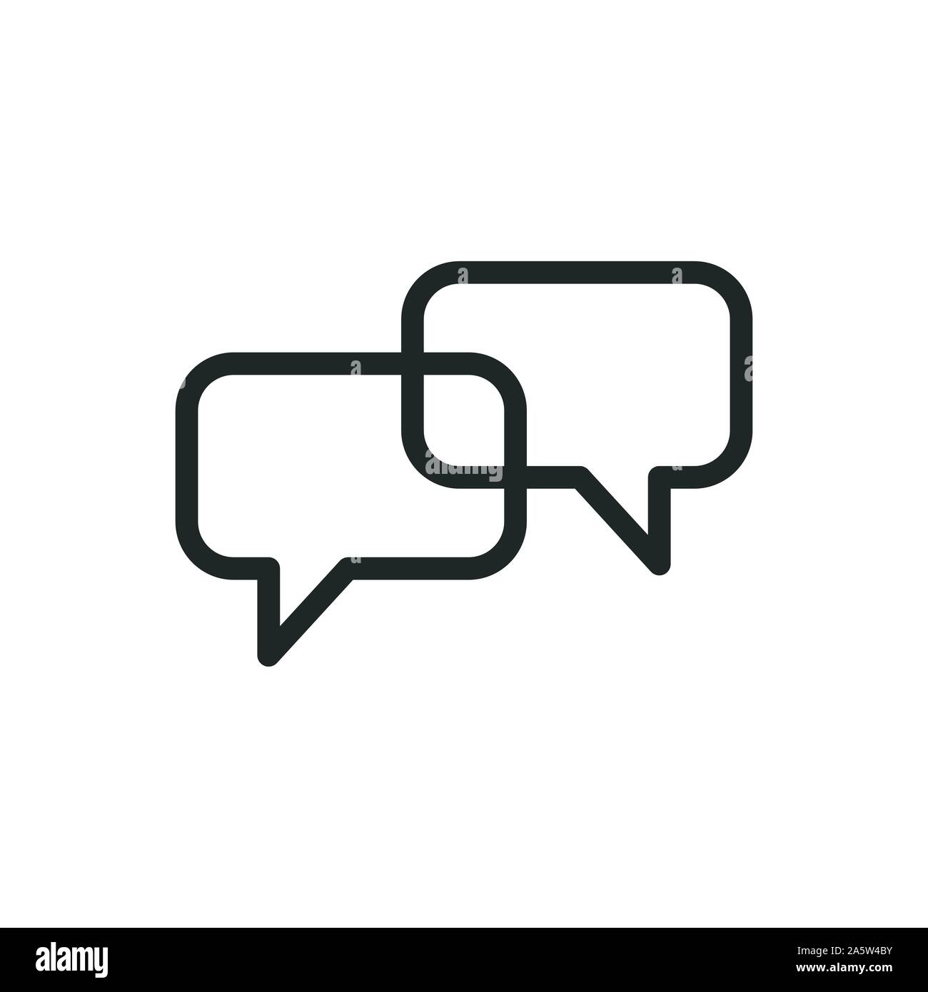 Two Speech bubbles Icon. Simple flat symbol. Stock Vector illustration isolated on white ...