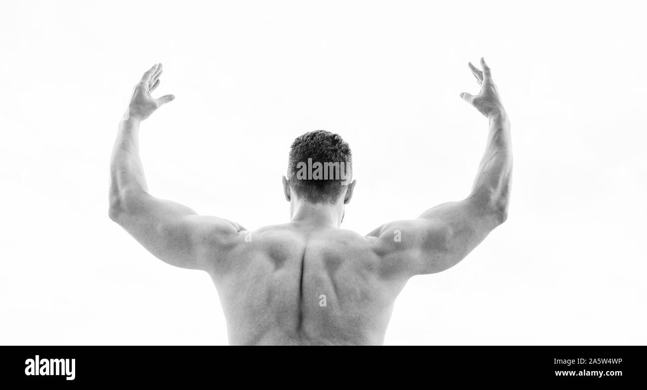 Sport motivation. Champion and winner concept. Man celebrating success ...