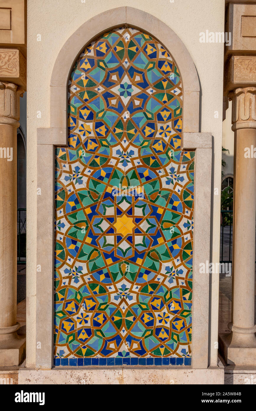 Beautiful Moroccan ceramic tiles creating a wall image Stock Photo - Alamy
