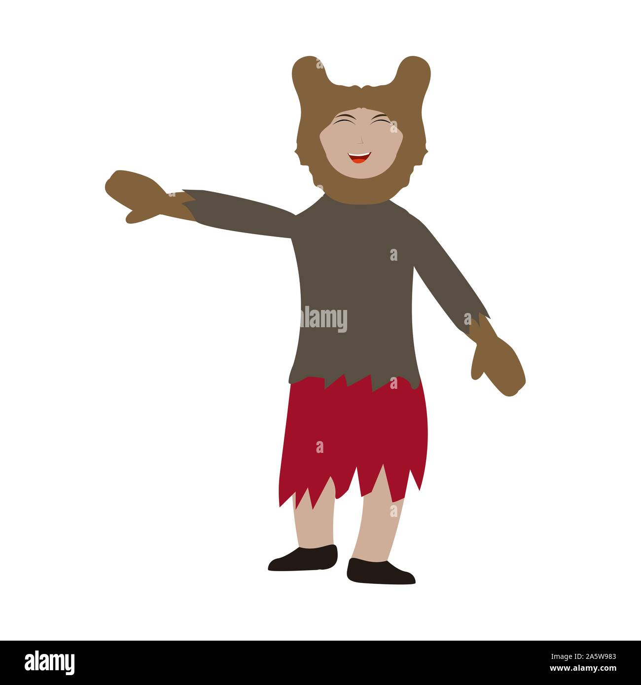 Halloween werewolf costume. Women halloween costume - Vector Stock ...