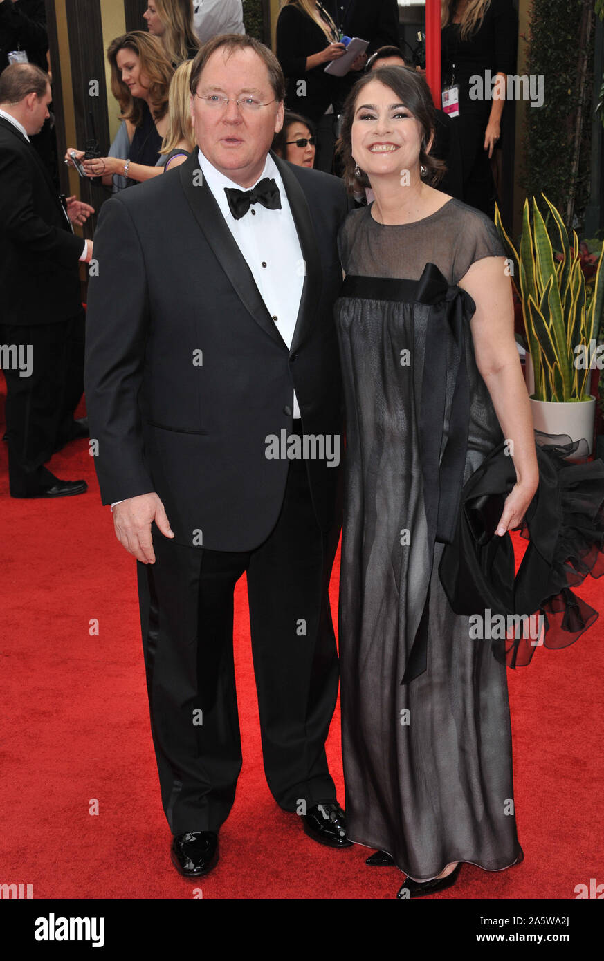 LOS ANGELES, CA. January 15, 2012: John Lasseter & Wife at the 69th ...