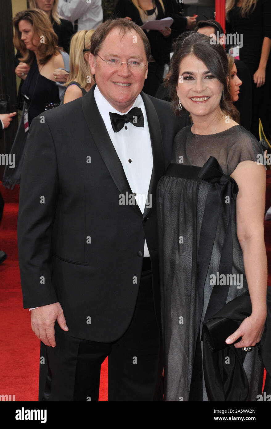 LOS ANGELES, CA. January 15, 2012: John Lasseter & Wife at the 69th ...